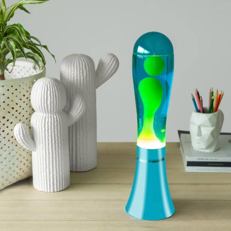 Lavalamp Magma Blauw Lime – Retro lavalamp 45 cm met E14 lamp (Balvi)