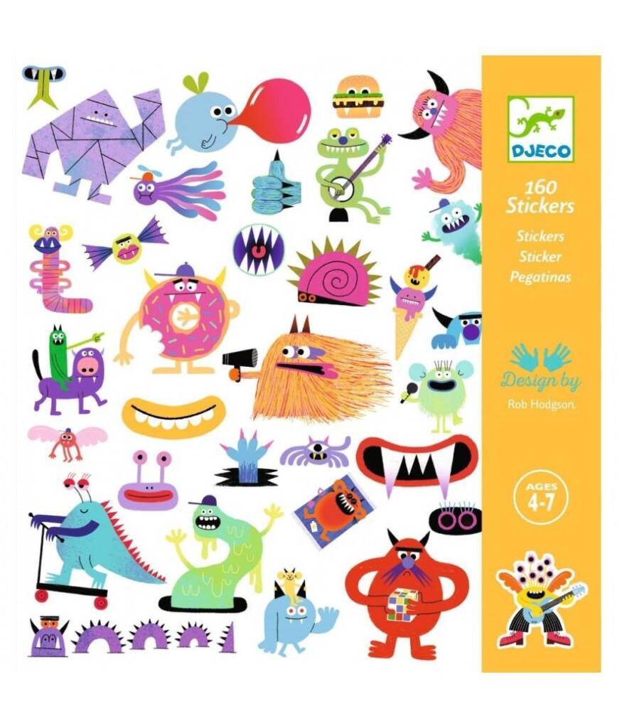 Djeco Knutselpakket Stickers Monsters - Creëer je eigen monsterlijke ...