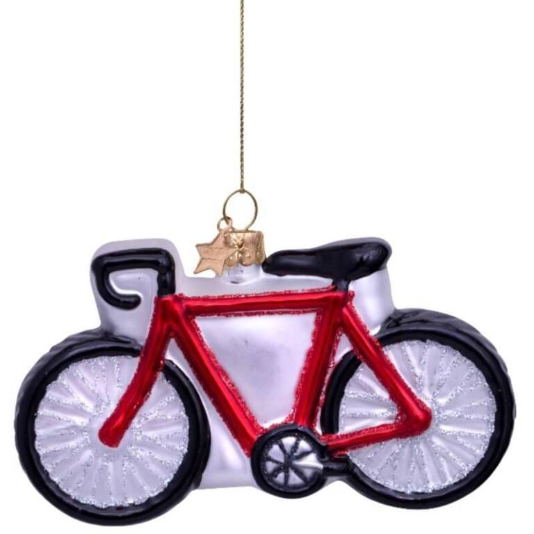 Kerstbal Rode Race Fiets | Alles in Wonderland