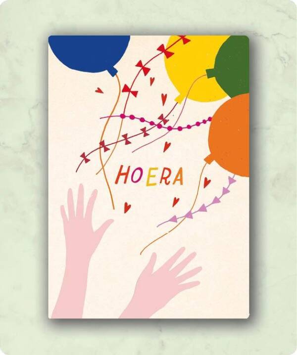Postkaart Hoera