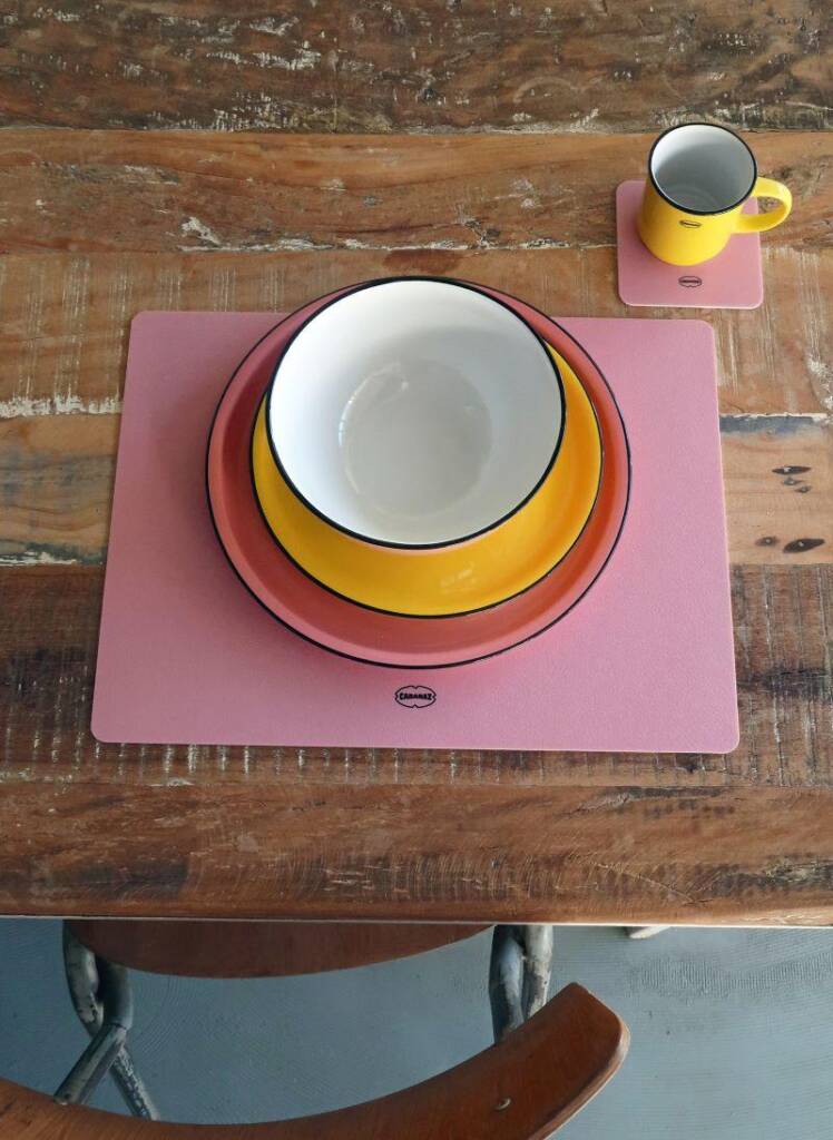 Cabanaz Placemat Pink – Stevig Leatherlook & Perfect te Combineren