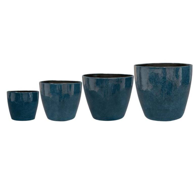 Alisa Ocean bloempot D34 H30 – Glanzend blauw | TS Collection