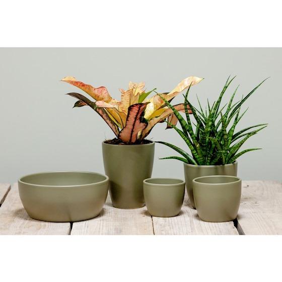 Bloempot Boule legergroen mat D36 | Bela Arte Floran